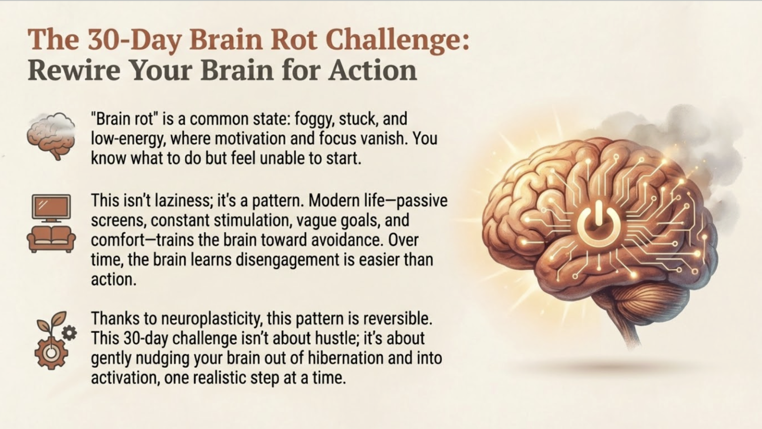 The 30-Day Brain Rot Challenge: Rewire Your Brain for Action - Light On ...